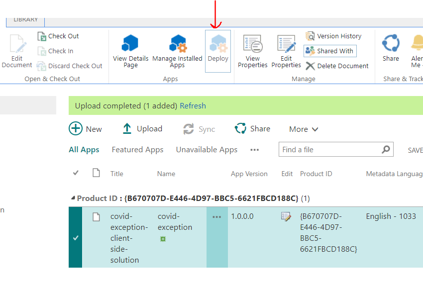 Deploy Option Disable after solution uploaded - Microsoft Q&A