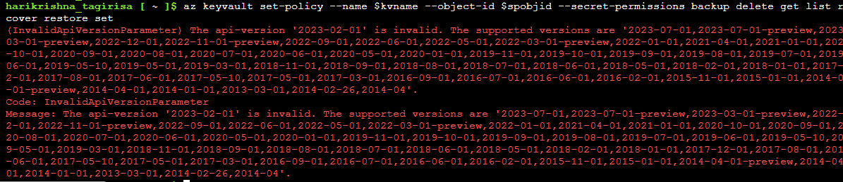 Getting The Api Error While Running Azure Vault Commands In Azure Cloud Shell Bash Microsoft Qanda 8338