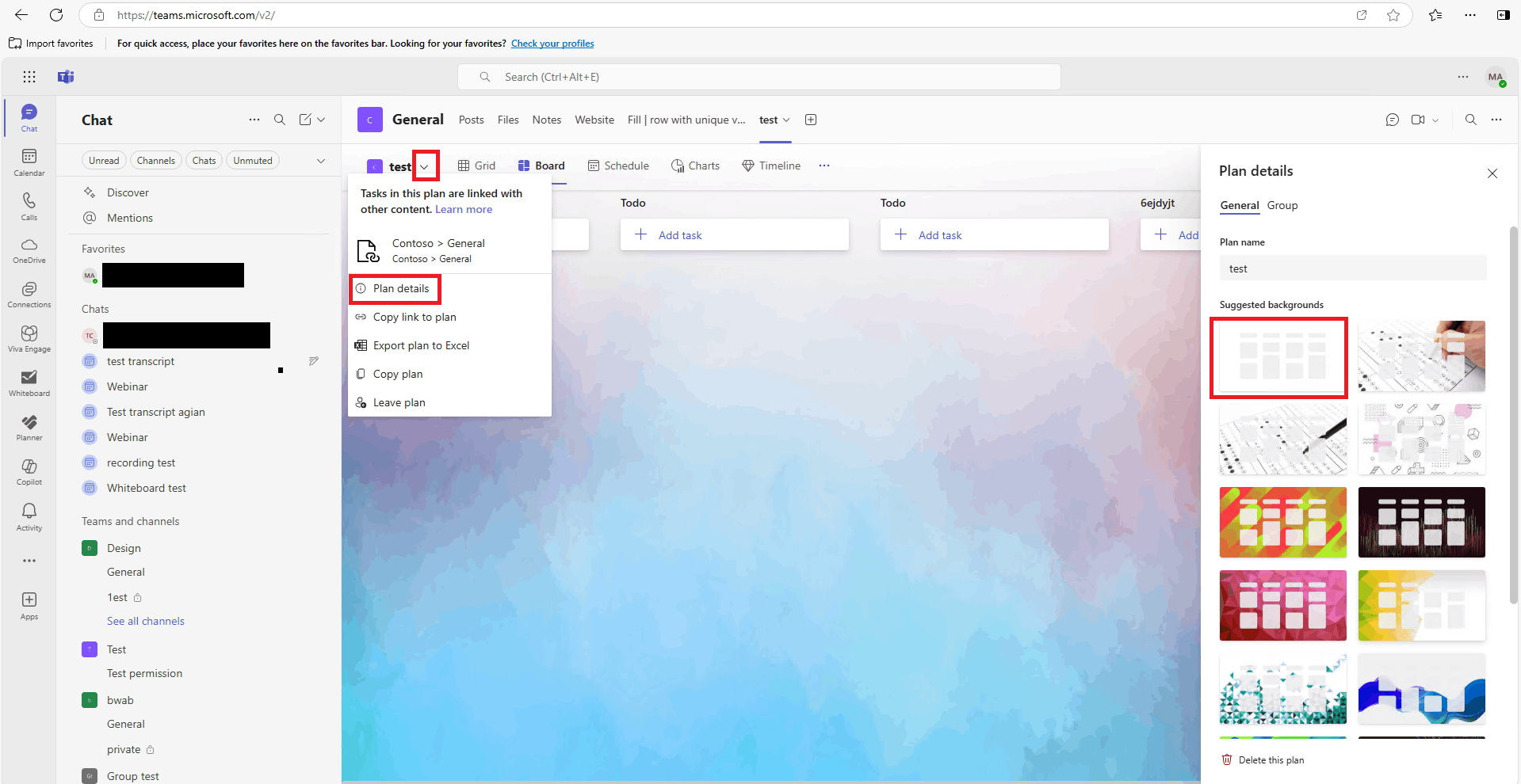 Teams Channel suddenly has a background image in the Tasks tab that I ...