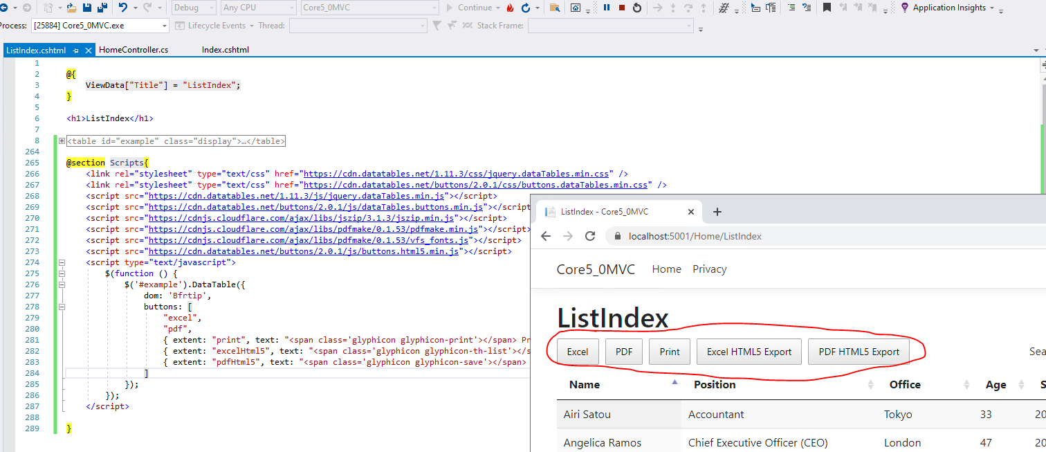 Datatable export to csv,excel in mvc core - Microsoft Q&A Datatable export to csv,excel in mvc core - Microsoft Q&A