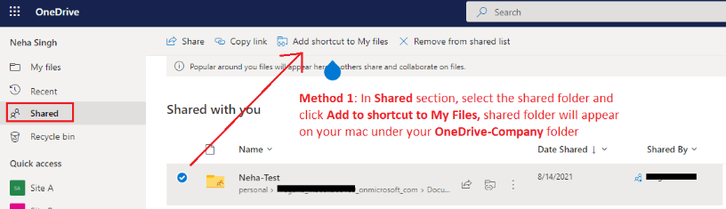 i cant see the files on my onedrive which have been shared with me ...