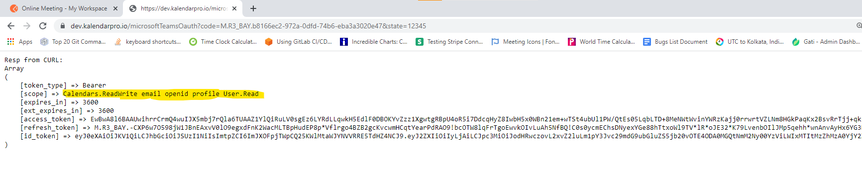 How To Integrate Onlinemeetingsreadwrite Scope In Microsoft Graph Api Microsoft Qanda