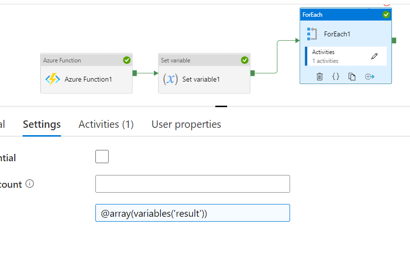 Foreach activity does not loop an array of numbers - Microsoft Q&A