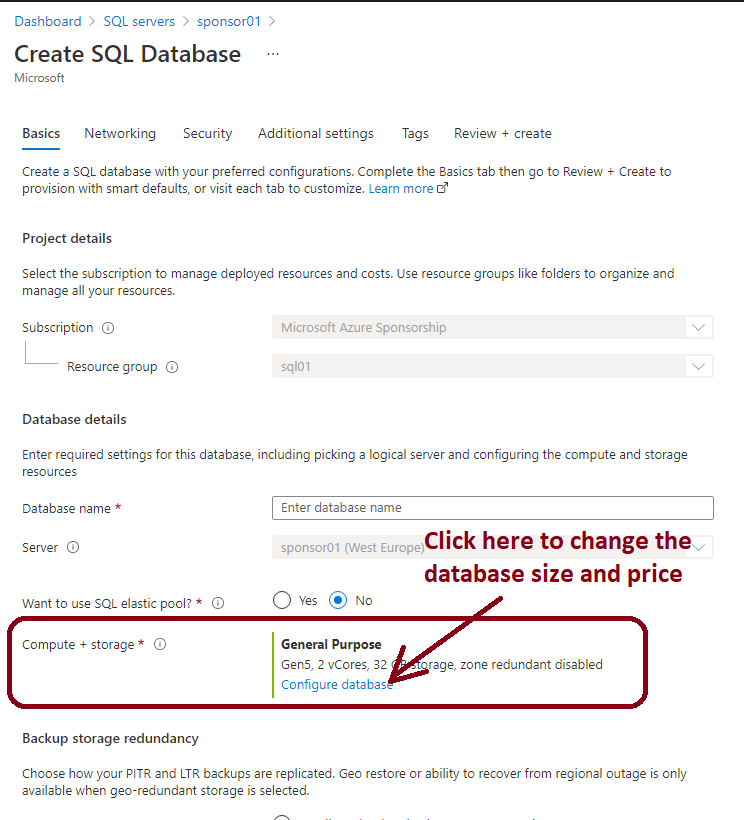 Azure SQL showing cost in the Free learn exercises. Will I be charged ...