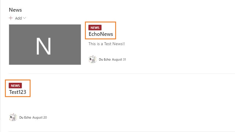 Sharepoint Online News - Microsoft Q&A