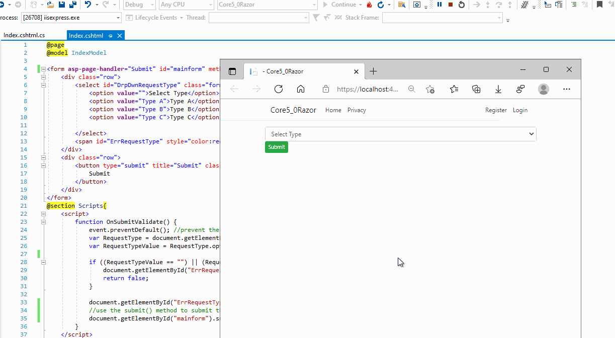 Calling Asp Page Handler Method From Javascript Microsoft Qanda