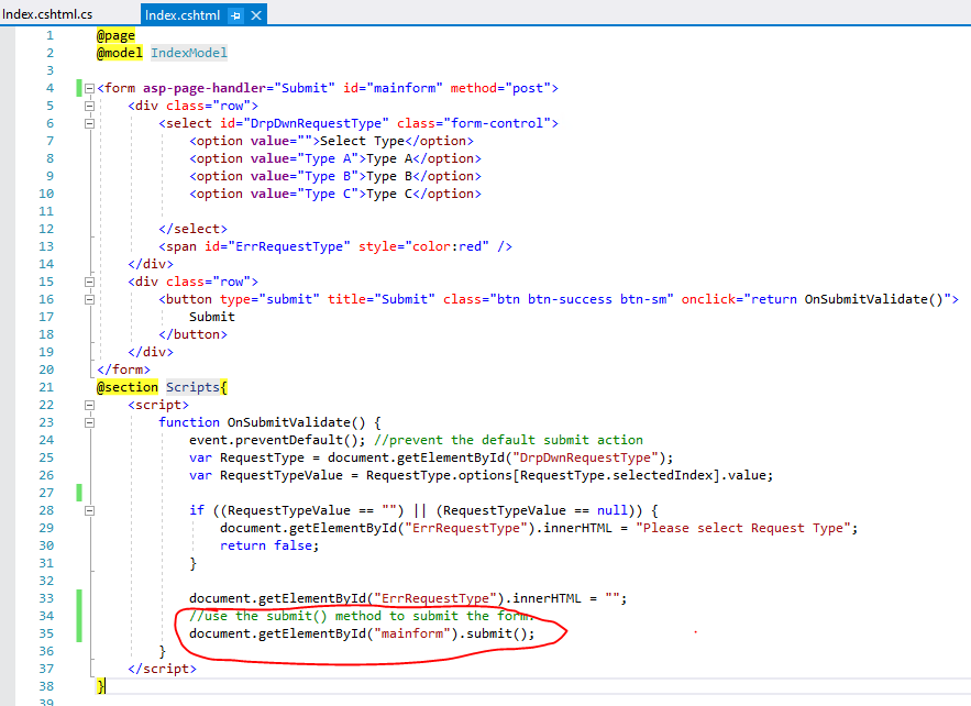 Calling Asp Page Handler Method From Javascript Microsoft Qanda