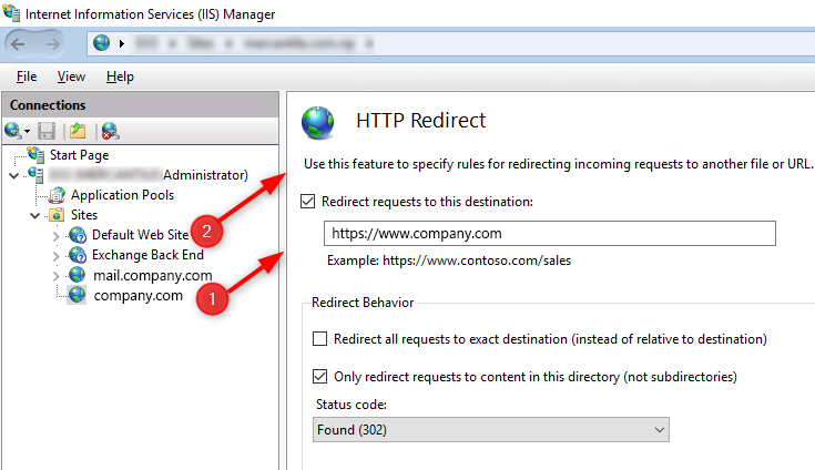 Exchange 2019: How do I NOT redirect https://company.com to https ...