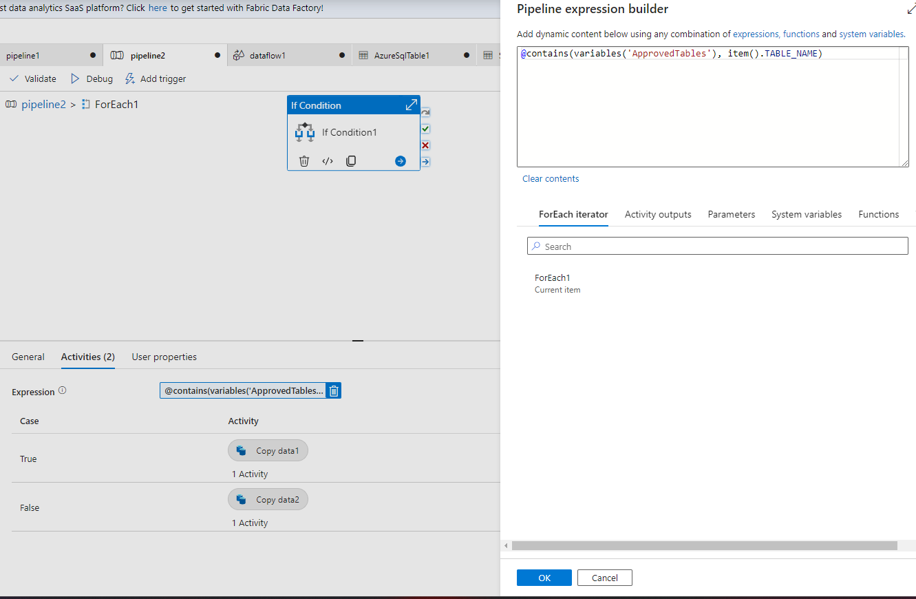 Pipeline Expression Builder Unable To Reference Foreach Item Within If Condition Microsoft Qanda