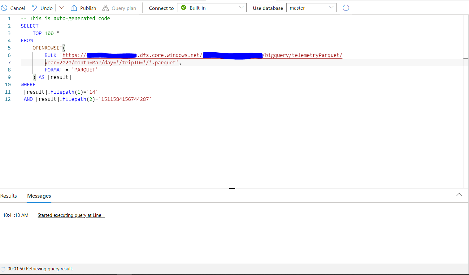 why adding filepath slows down the query ? - Microsoft Q&A