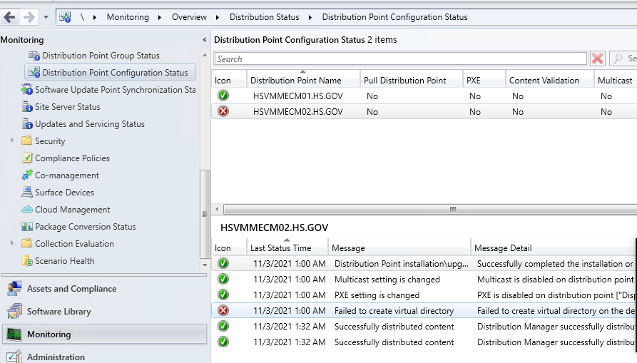 Getting Failed To Create A Virtual Directory Error While Installing Distribution Point Using