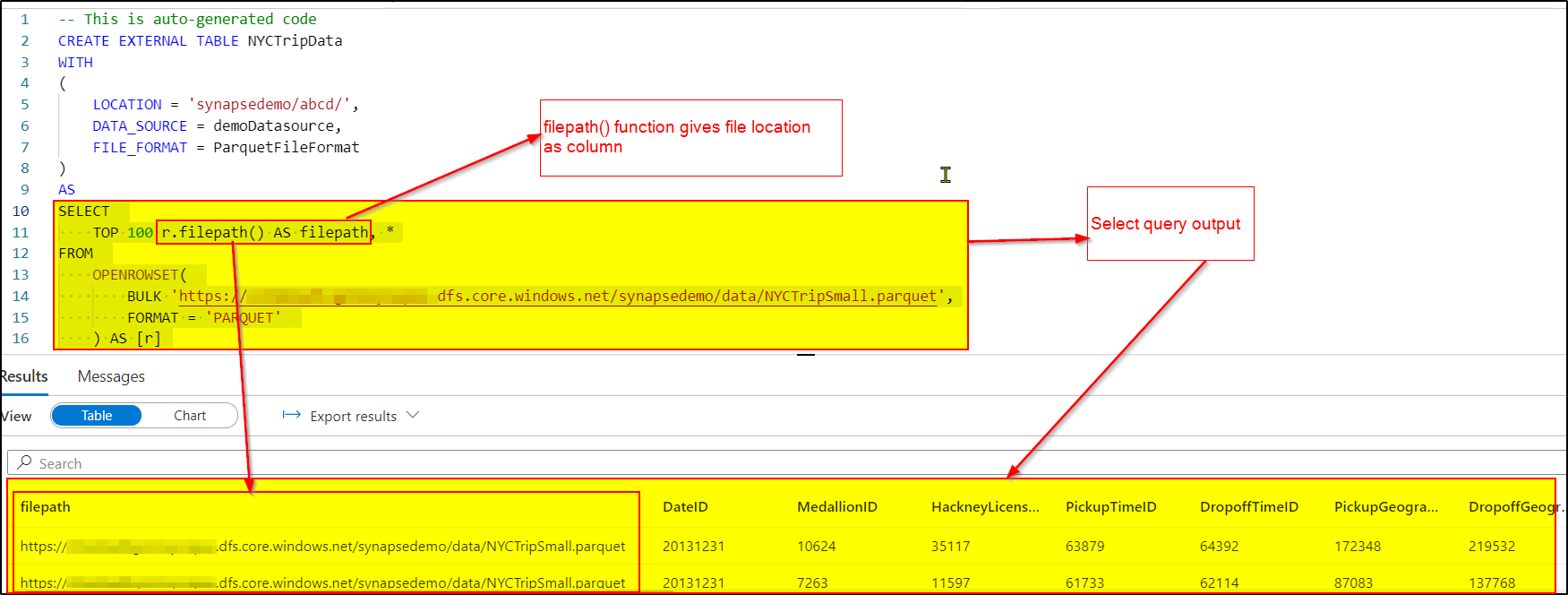 Azure Synapse - create external table with localtion as column ... Azure Synapse - create external table with localtion as column ...