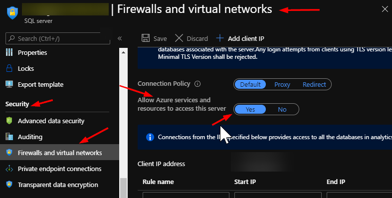 Cannot Connect To Sql Database Adf Pipeline Dataflow Sink
