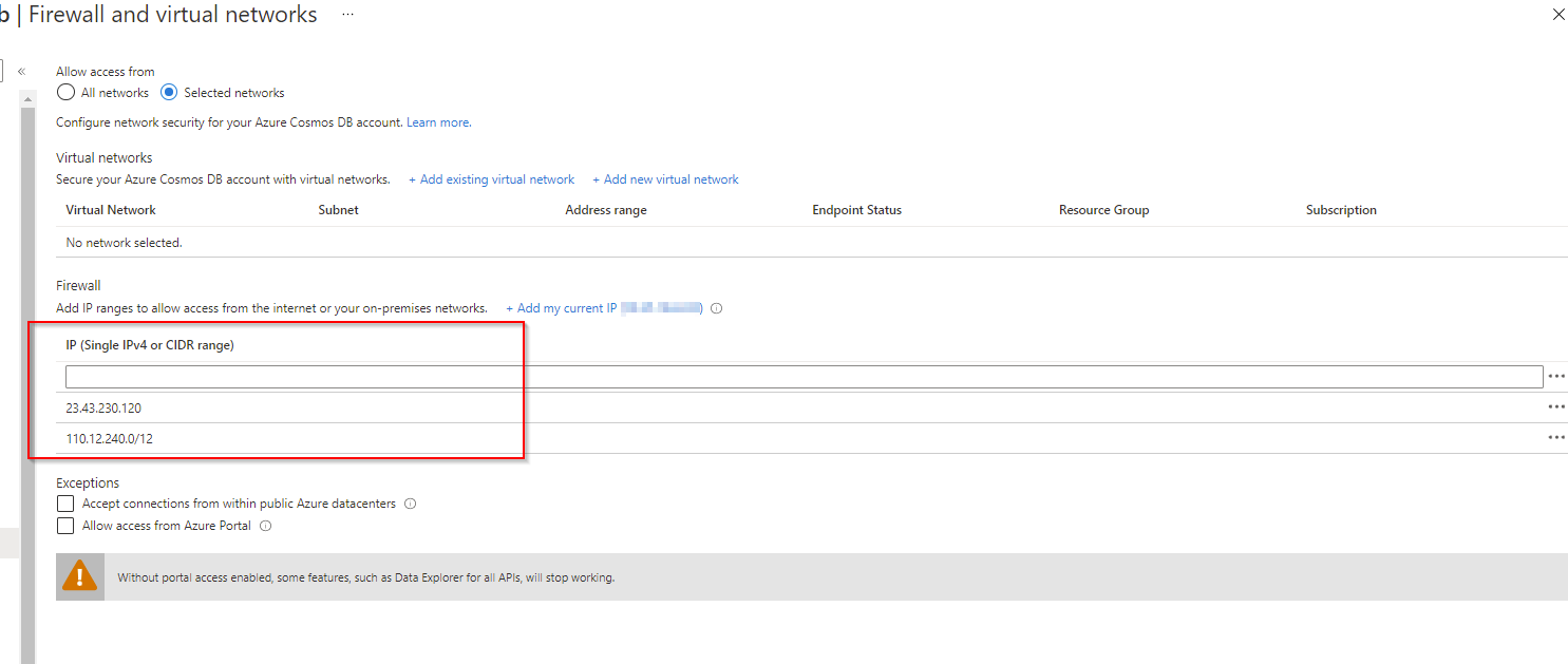 Update Programmatically Using Azure Rest Api Or Net Sdk Ip Address Ranges Of An Azure Cosmos 7283