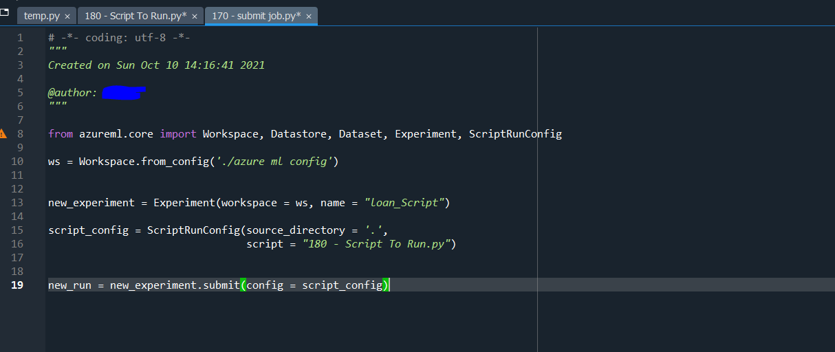 Submitting A Job Using The Azureml Sdk Gives An Error Execution Failed In Operation Topandas