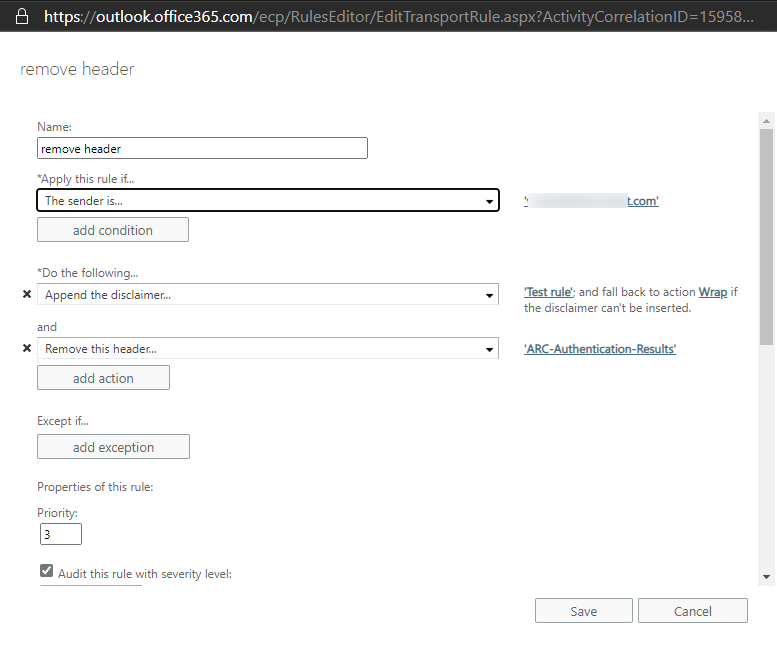 Remove header exchange online - Microsoft Q&A