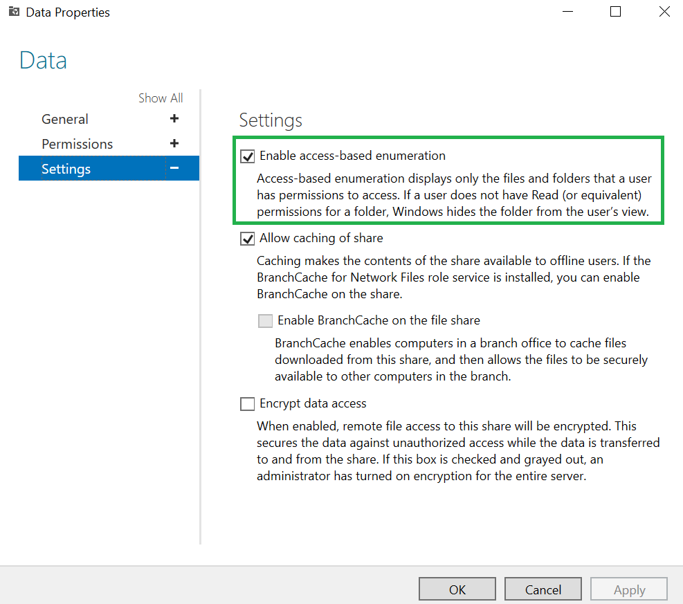 Access Based Enumeration Not Working Microsoft Qanda
