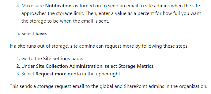 Can't create e-mail alert about storage limit of SharePoint sites ...