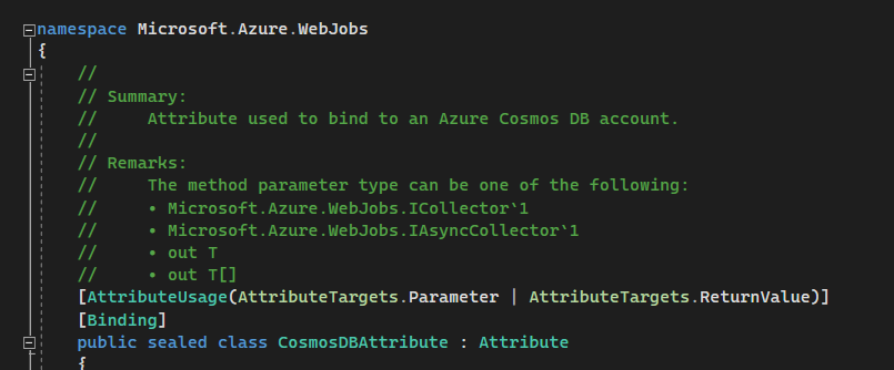 Exception Binding Parameter With Azure Function Cosmosdb 43 Output Binding Microsoft Qanda