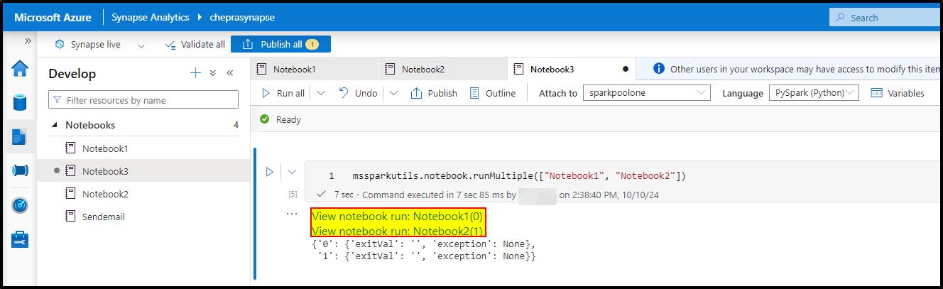 Facing issue while calling mssparkutils.notebook.runMuktiple([notebook_list along with ...