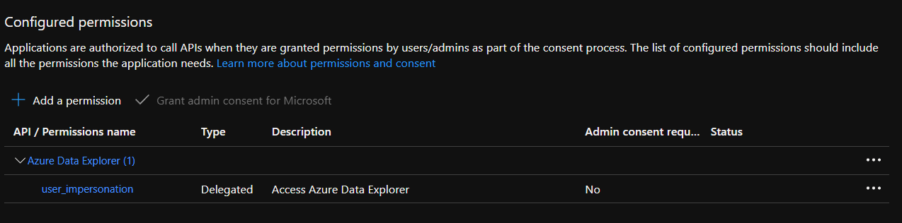 On-behalf-of authentication to Kusto using App Service Authentication ...