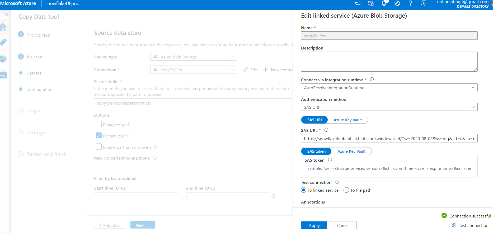 Storage Connector using SAS URI Fail with 403 - Microsoft Q&A