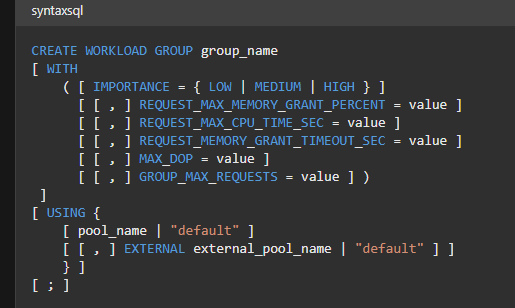 Resource governor Memory management - Microsoft Q&A