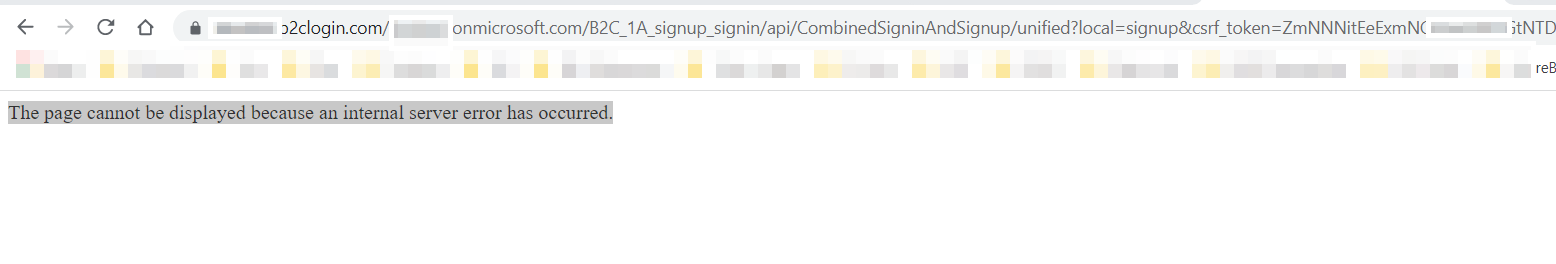 Signup Error from when click signup button. - Microsoft Q&A