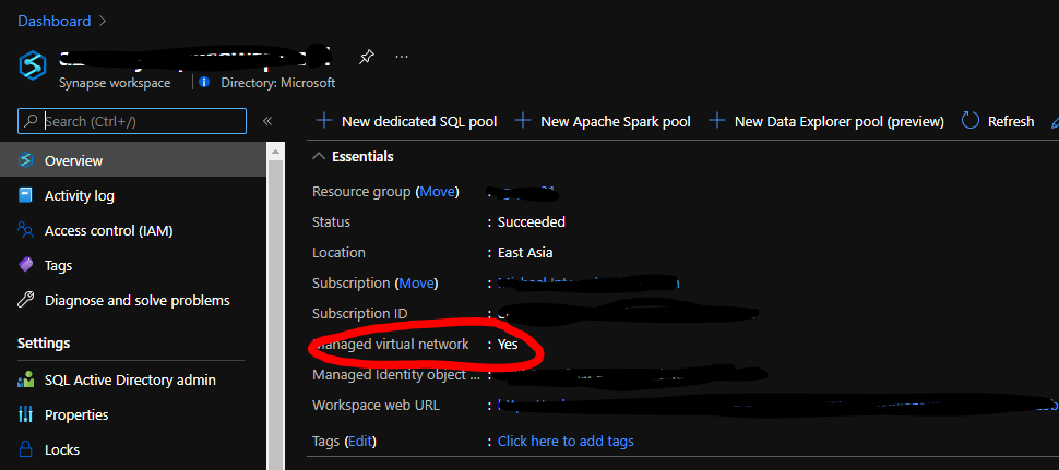 Azure synapse analytics managed virtual network - Microsoft Q&A