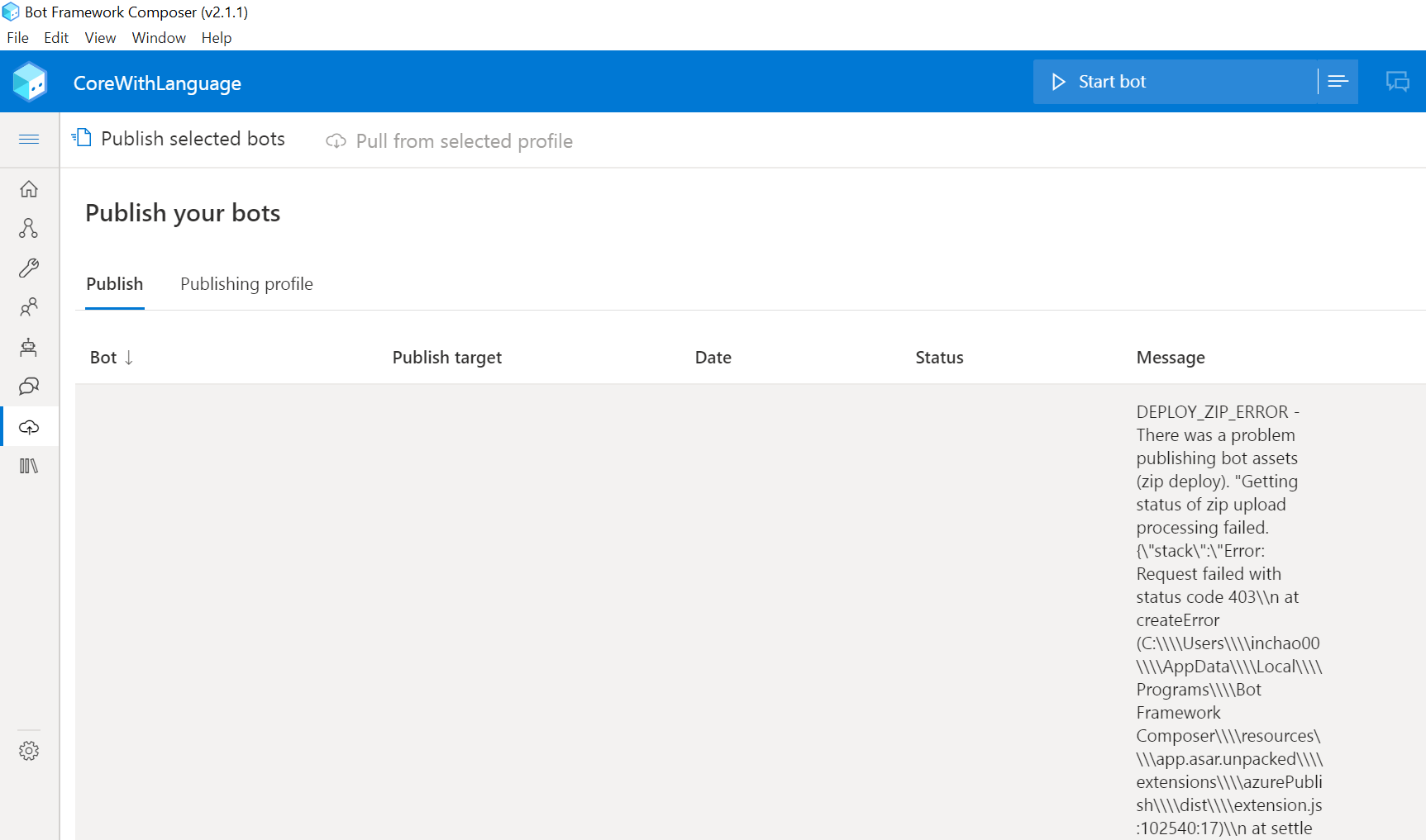 Bot Framework Composer Error 403 During Deployment To Azure 6273