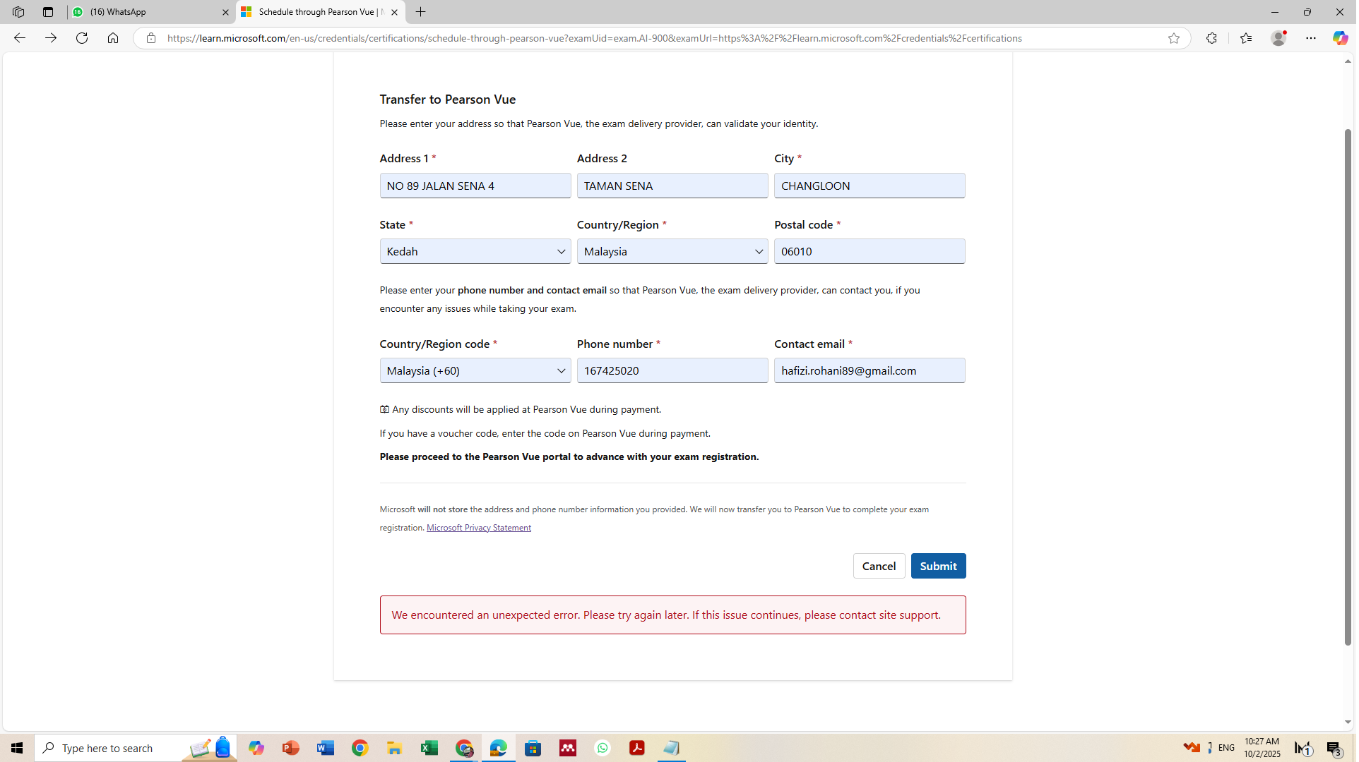 How to fix the registration issue on take exam for microsoft ...
