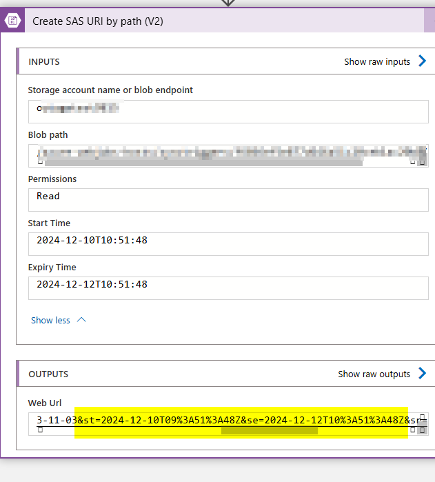 Create SAS URI by path (V2) start and expiry time not working when generating SAS token ...