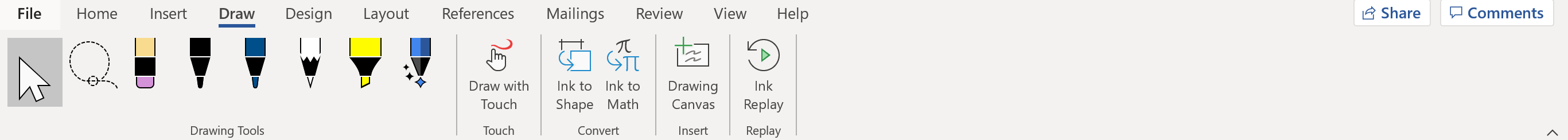 how to add more pen/ink in the draw section of MS Word? - Microsoft Q&A