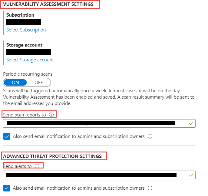 No email after run the Azure Vulnerabilities Assessment scanner ...