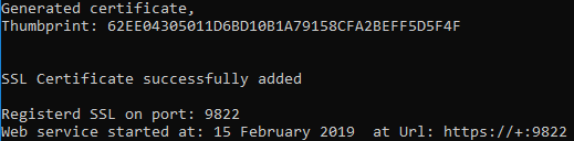 SSL on Self Hosting Web API - Microsoft Q&A