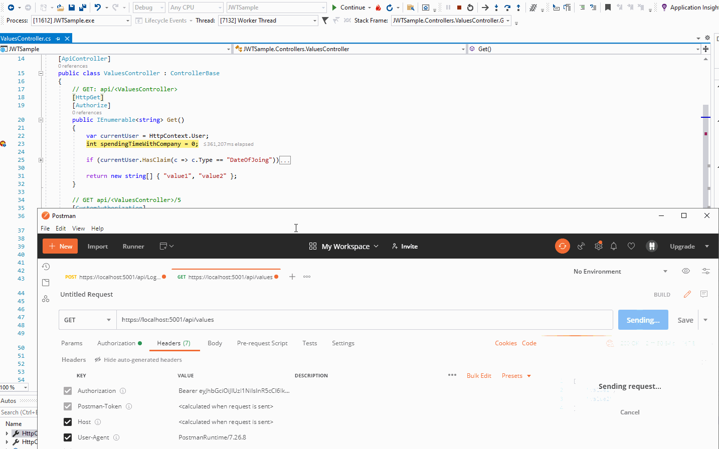 Context.User.Identity.IsAuthenticated is always false in jwt token ... Context.User.Identity.IsAuthenticated is always false in jwt token ...