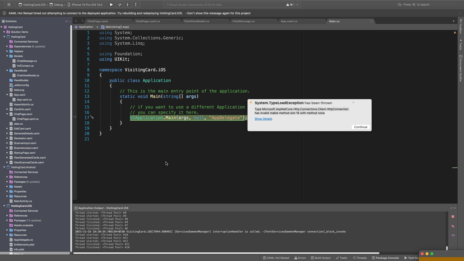 Getting this error in xamarin.ios - Microsoft Q&A