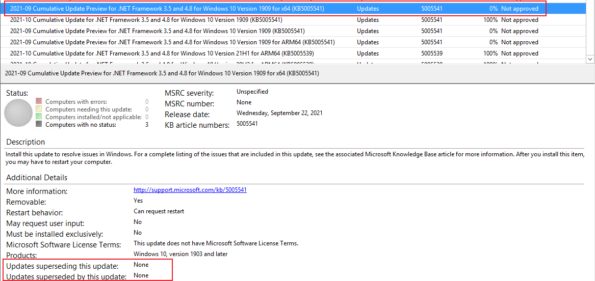 Issue with WSUS not supersceding older CUM updates? - Microsoft Q&A