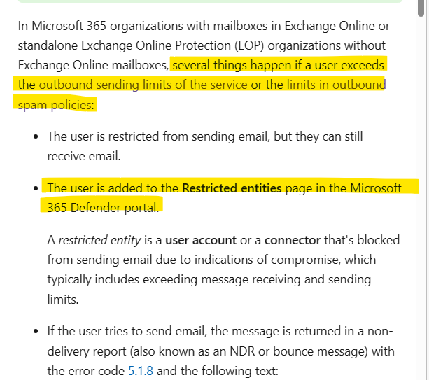 Arbitration mailboxes are getting blocked by defender from sending emails. - Microsoft Q&A