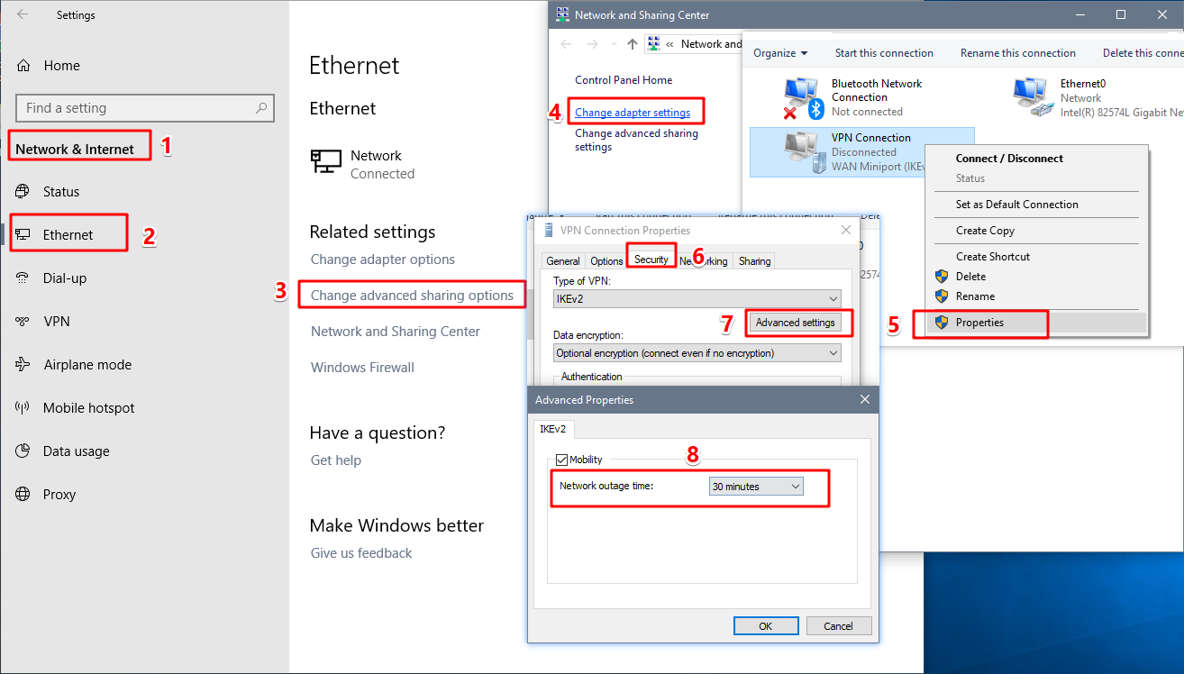 IKEv2 Idle time-out default value - Microsoft Q&A