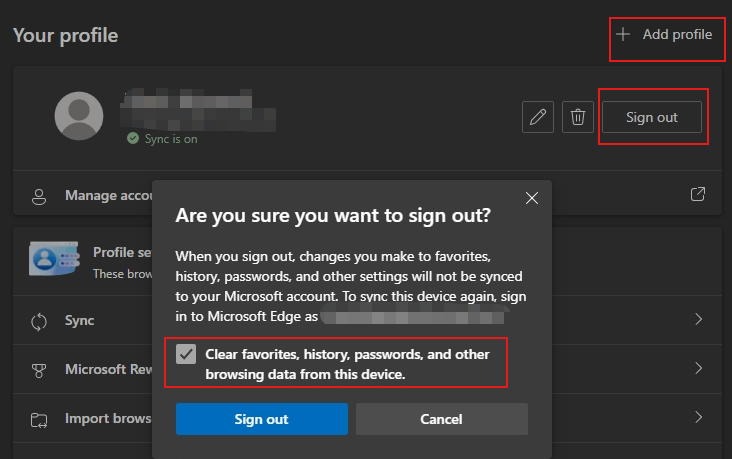 I cannot remove profiles from EDGE on Mac. They keep re-populating and saving sign in ...