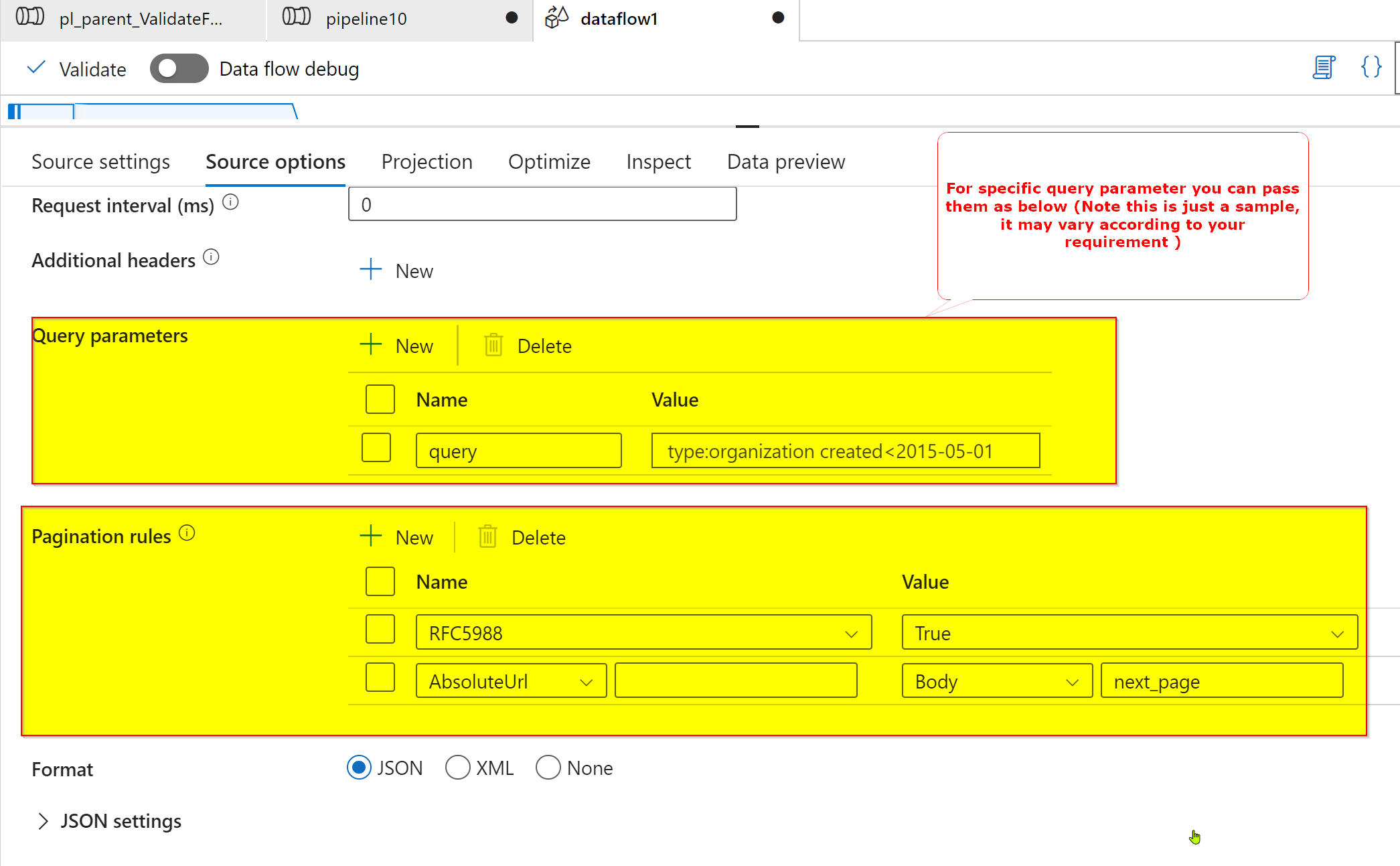 zendesk pagination rules and multiple pages using adls gen2 - Microsoft Q&A