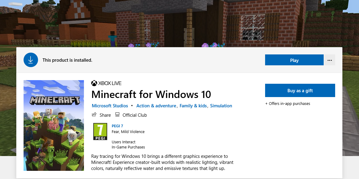 Minecraft for Windows 10 Master Collection - Microsoft Q&A
