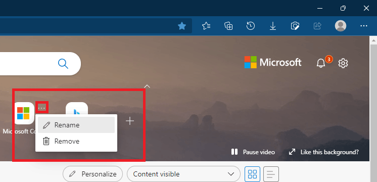 Edge 'Quick links' Icon "Travel Ideas" - Microsoft Q&A