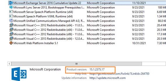 Doubt about MS Exchange 2013 version after KB5007409 - Microsoft Q&A