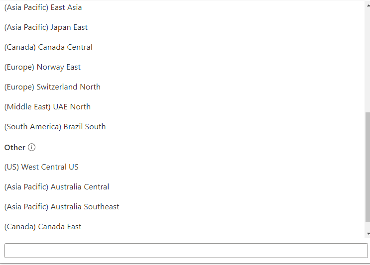 The Azure Region Us South Central Us Does Not Show Up When Creating A Cosmosdb Account