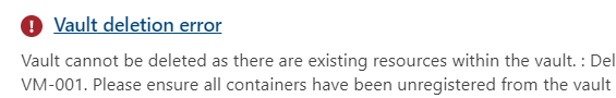 Impossible delete Recovery service vault - Microsoft Q&A