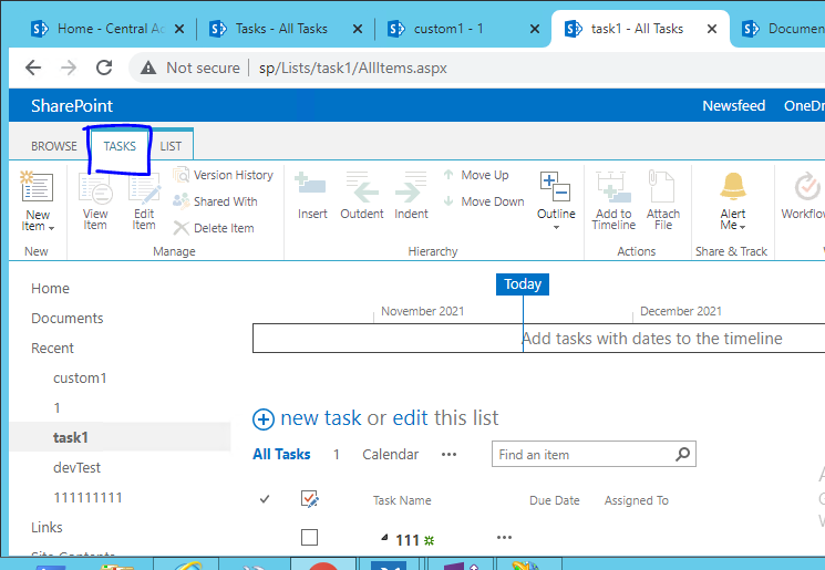 Cannot create subtasks in Sharepoint 2016 - Microsoft Q&A