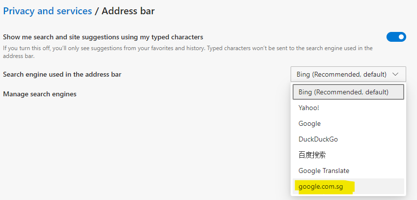 Microsoft edge forcing bing - Microsoft Q&A