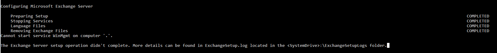Failed upgrade to CU22 Exchange 2016 - Microsoft Q&A